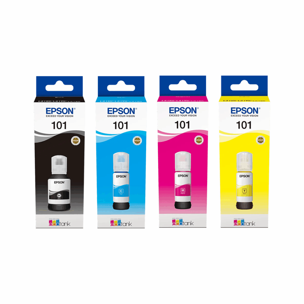 Epson 101 Ecotank Ink Bottles - Black, Cyan, Magenta, Yellow - Advanced ...
