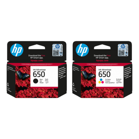 HP 650 Original Ink Cartridge – Black, Tri-color - Advanced PC Bahrain