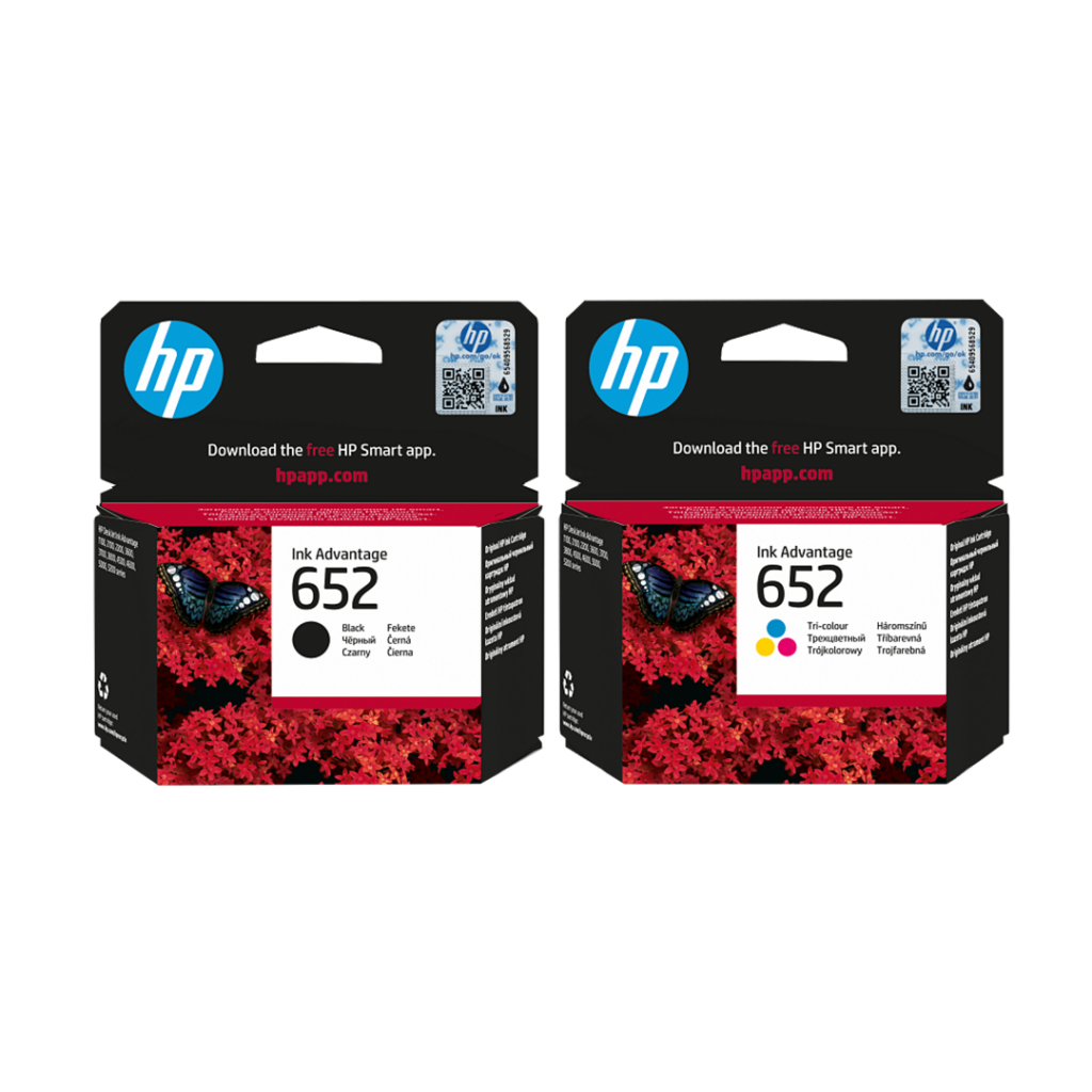 HP 652 Original Ink Cartridge – Black, Tri-color - Advanced PC Bahrain