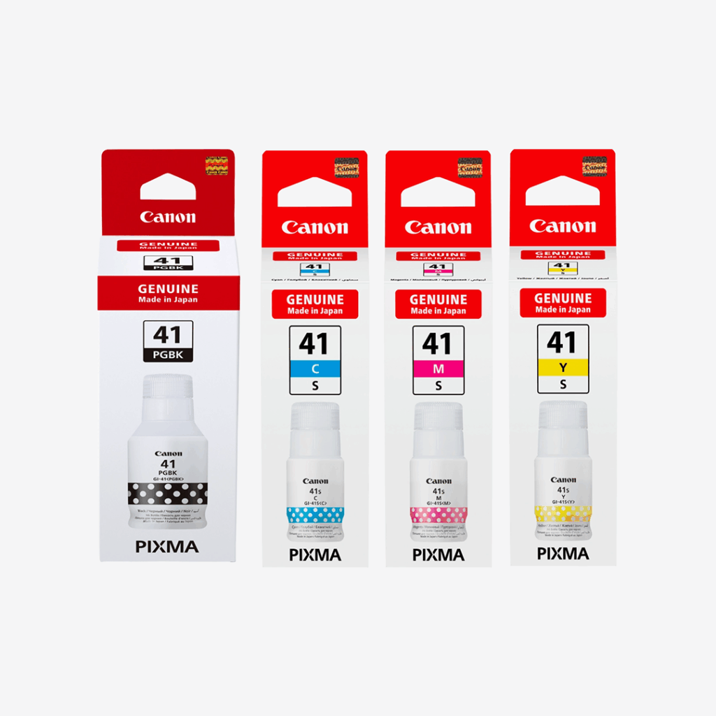 Canon GI-41 and GI-41S Ink Bottles - Black, Cyan, Magenta, Yellow ...