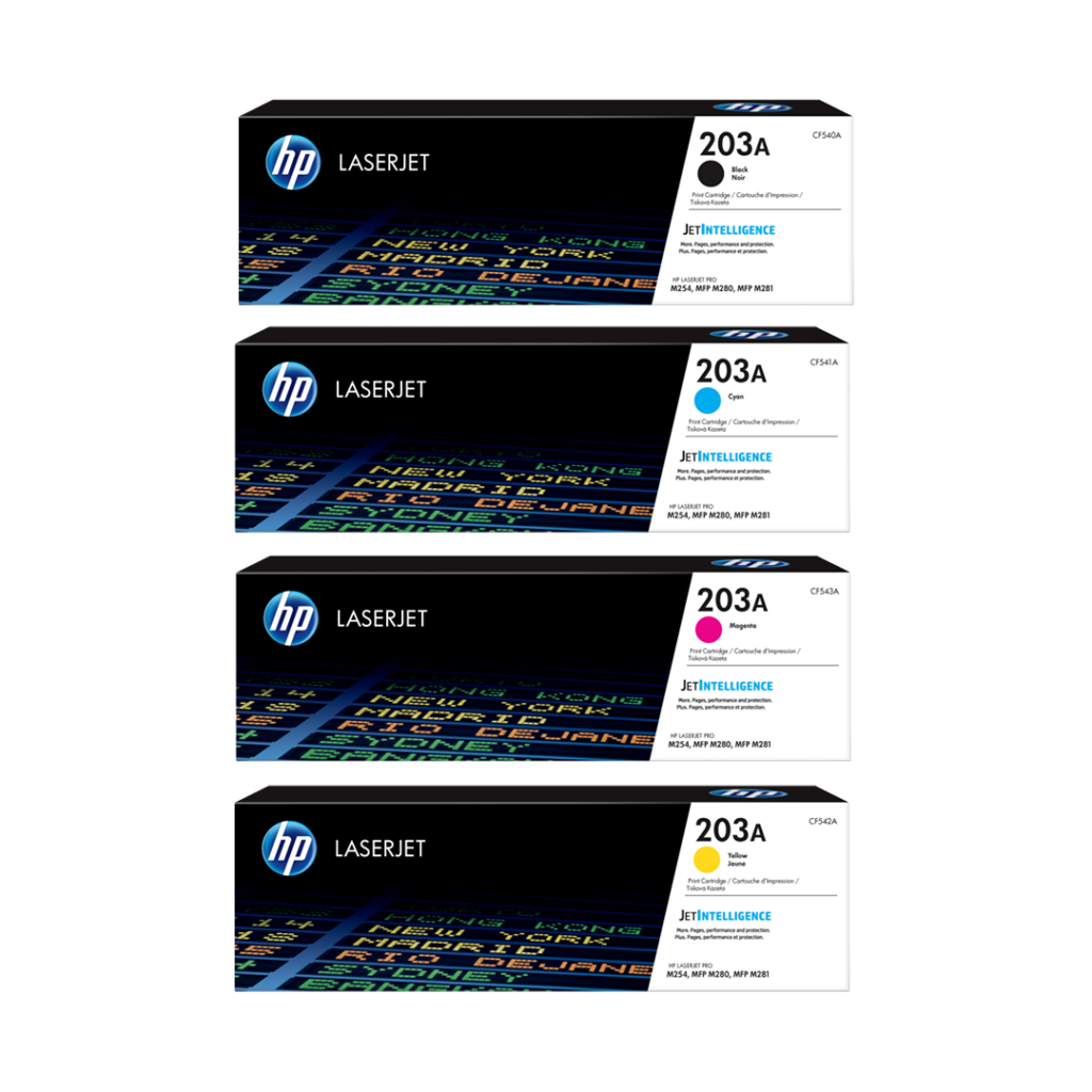 HP 203A Original LaserJet Toner Cartridge - Black, Cyan, Magenta ...